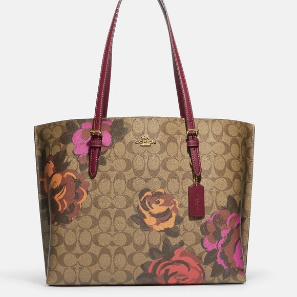 Coach | Bags | Coach Mollie Tote In Signature Canvas With Jumbo Floral ...